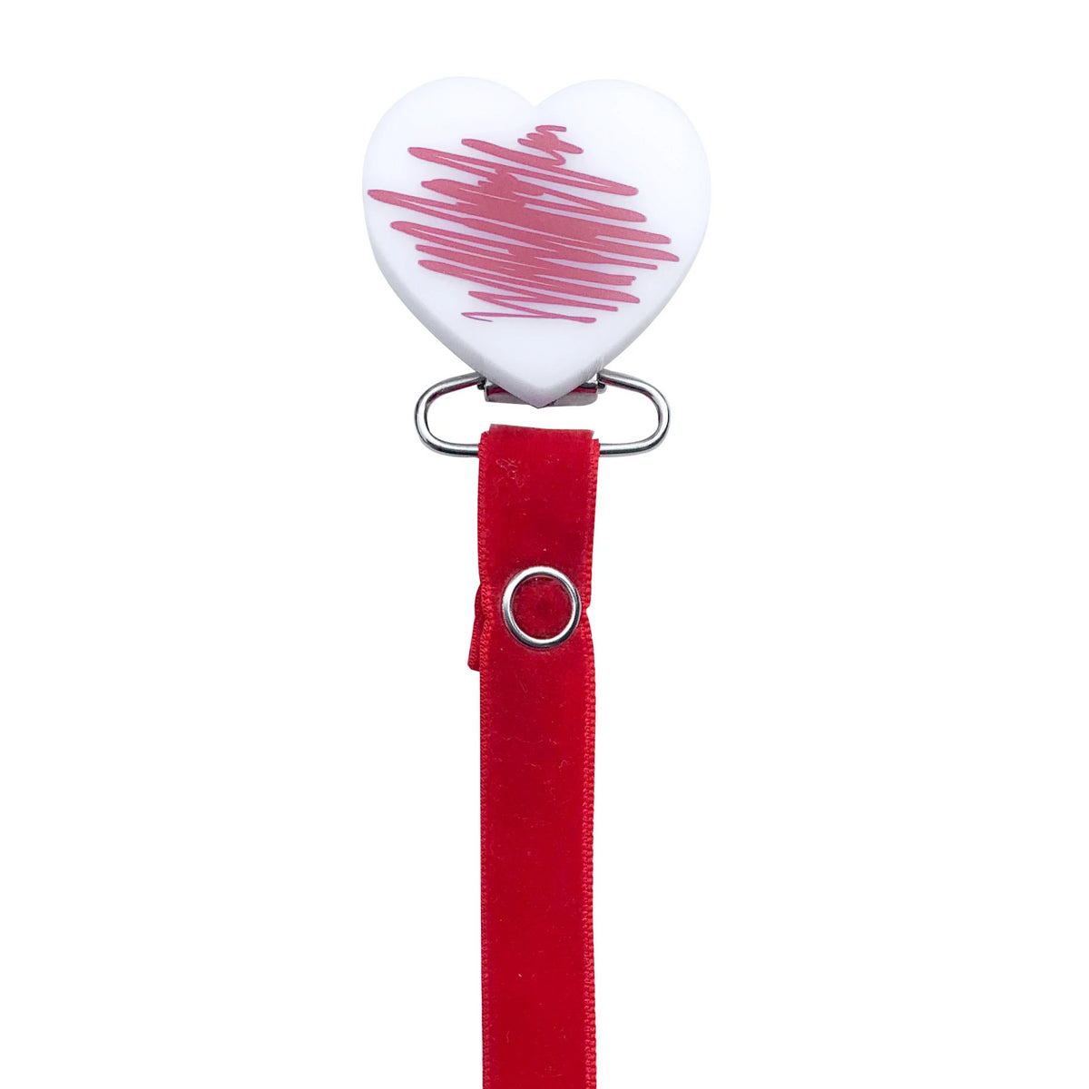 Classy Paci DOODLE Red Heart pacifier clip with Bibs pacifier GIFT SET